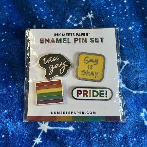 Ink Meets Paper | Accessories | Lgbtq Pride Enamel Pins Set Of 4 | Poshmark
